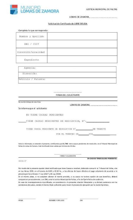 Guía de trámites Lomas de Zamora